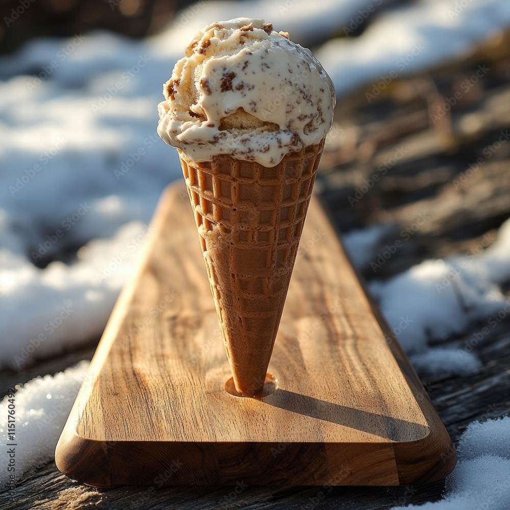 Creating canadian maple taffy ice cream canada food snowy landscape ...