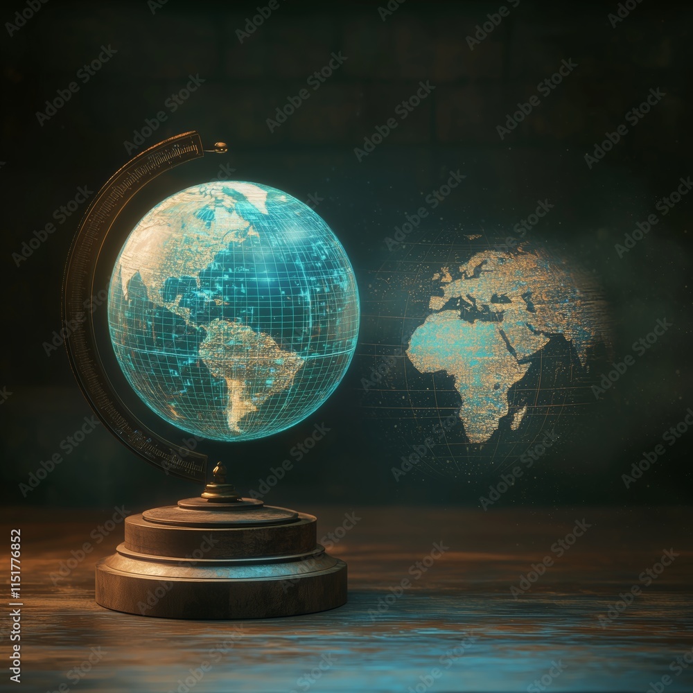 Global exploration and discovery digital world map educational content ...