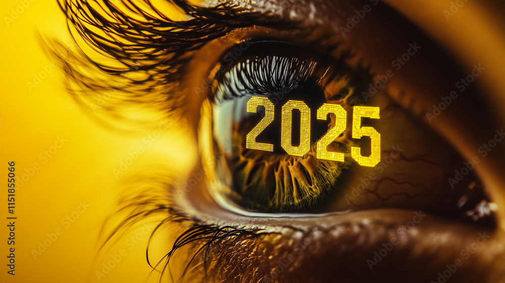 Futuristic Eye with '2025' Inside, Symbolizing Vision and Innovation ...