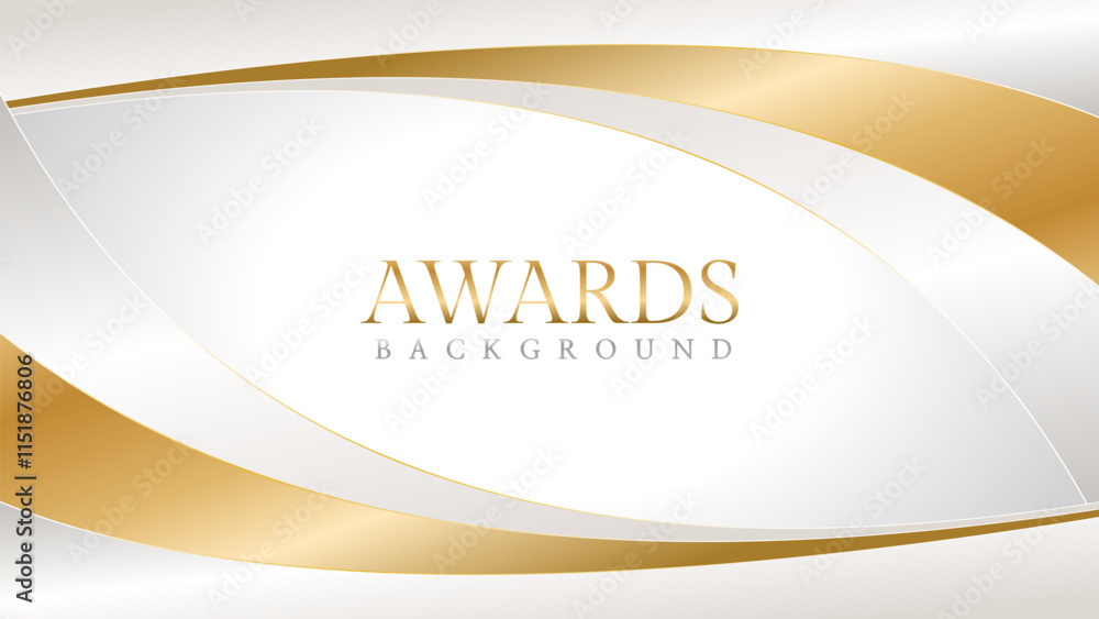 Elegant awards background with gold and silver ribbons, perfect for ...