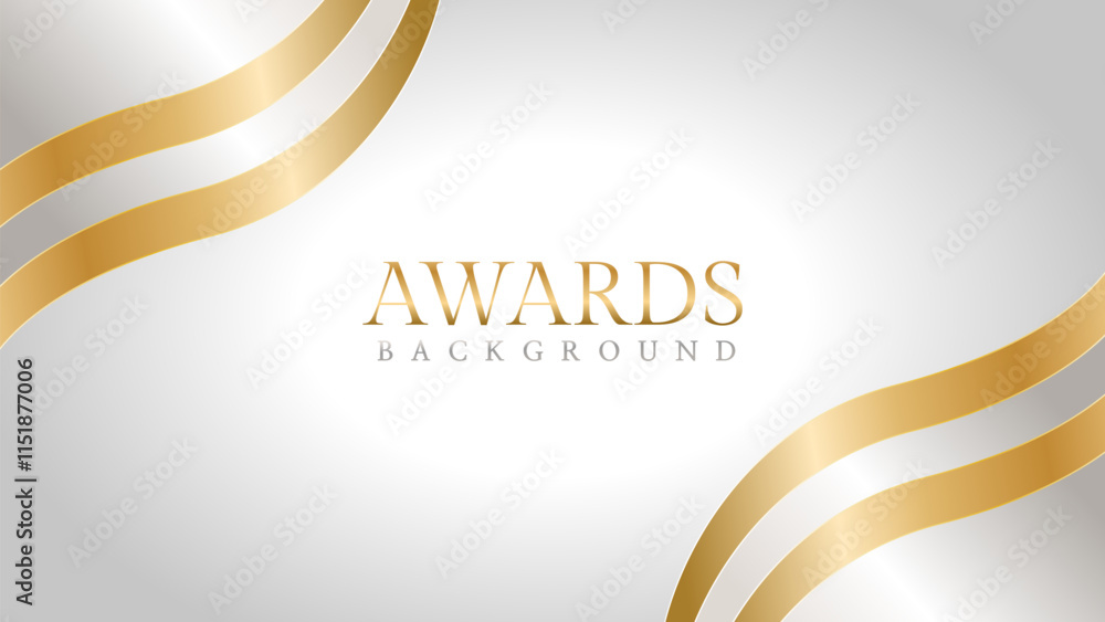 Elegant awards background with gold and silver ribbons, perfect for ...