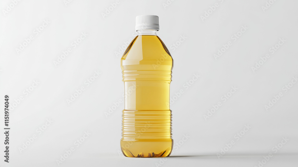 Vegetable oil plastic bottle isolated on white background. Packaging ...