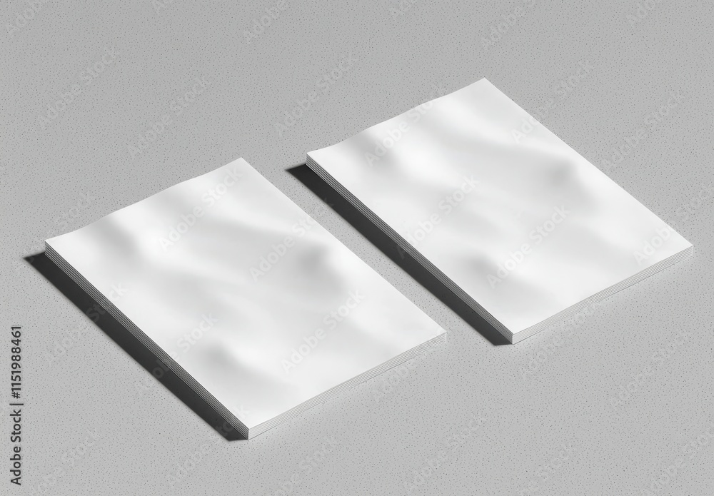 A3 half-fold blank white brochure mock-up and presentation design ...