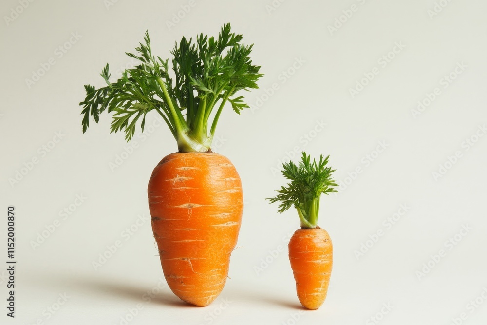 Big and small carrots, size matters concept, self esteem, self ...