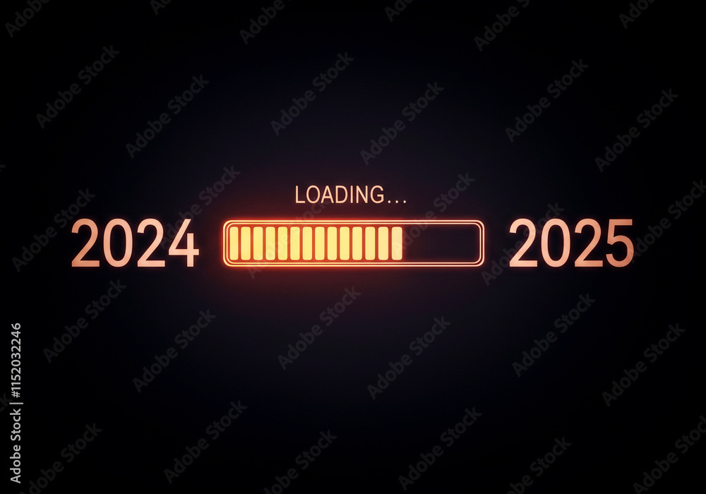 2024 to 2025 Year Progress Loading Bar with Countdown Stock ...