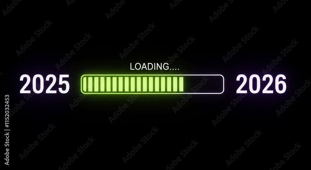 Loading Progress from 2025 to 2026 Stock Illustration | Adobe Stock