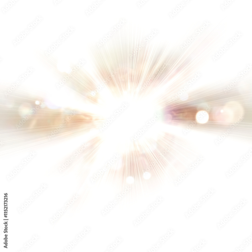 Transparent yellow sunlight special lens flash light effect. Front ...