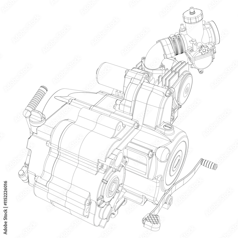 A set of drawings of engines - motor vehicle internal combustion engine ...