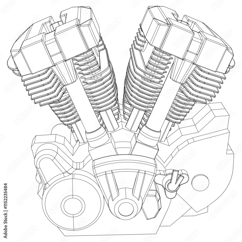 A set of drawings of engines - motor vehicle internal combustion engine ...