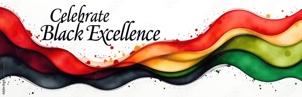 Celebrate black excellence with colorful wavy design and splashes ...