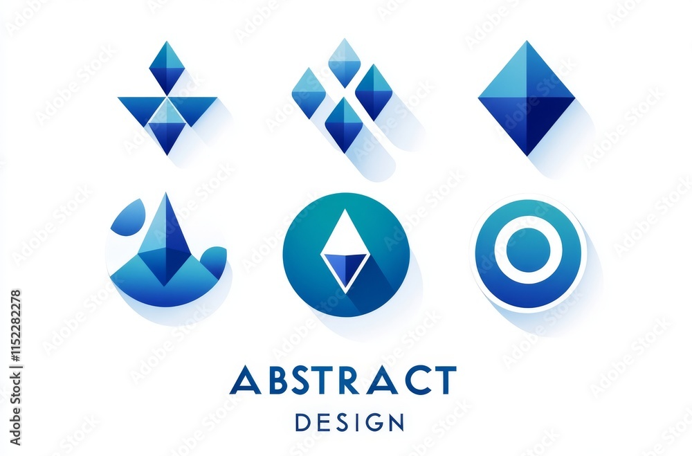 Ilustración de Stock Metaphysical abstract logo set, vector graphic ...