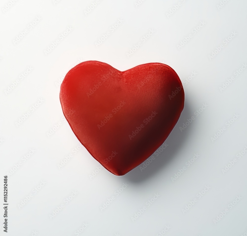 Simple red heart clipart on a white background, with no shadow around ...