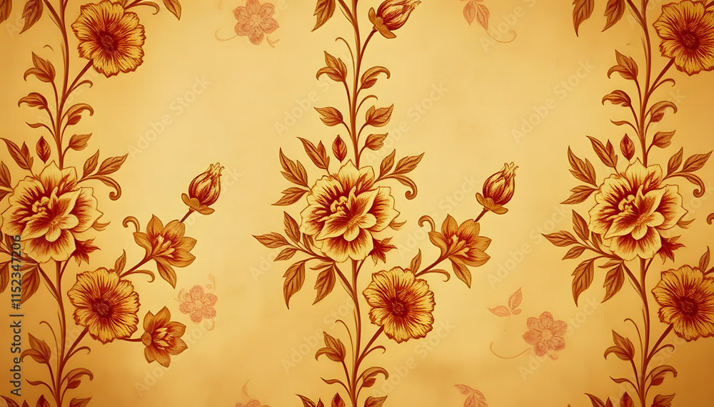 vintage decorative wall paper surface with a floral pattern from ...