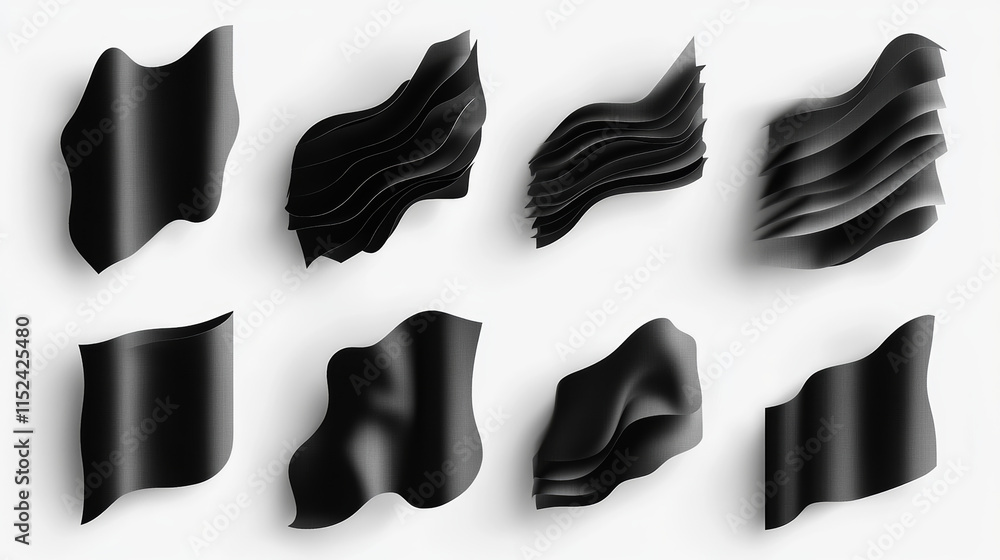 Rectangular soft shadows effect on transparent background. Black simple ...