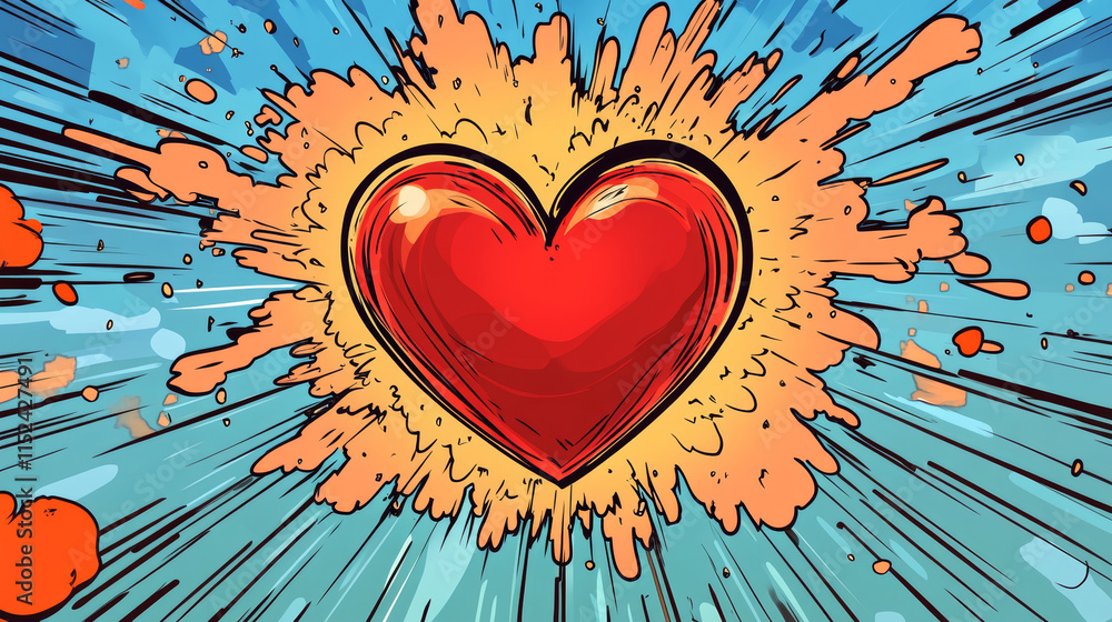 Heart explosion animation sprite sheet, sequence frame with red cartoon ...