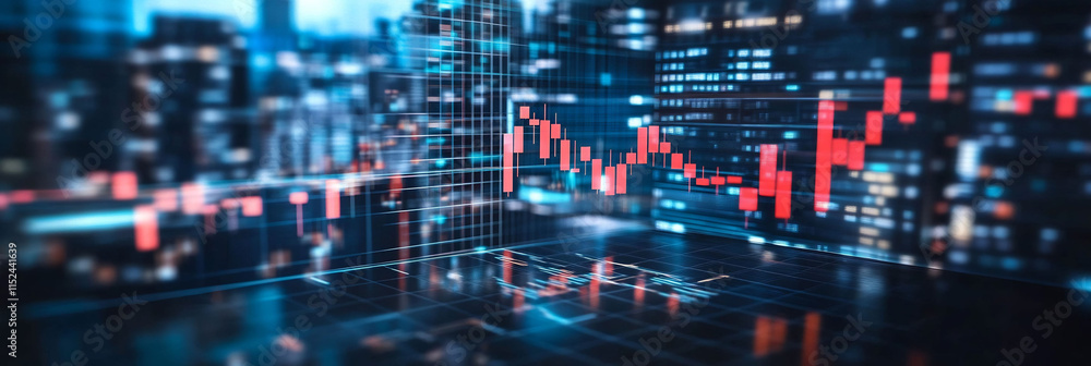 Candlestick chart showing a hammer pattern forming at the bottom of a ...
