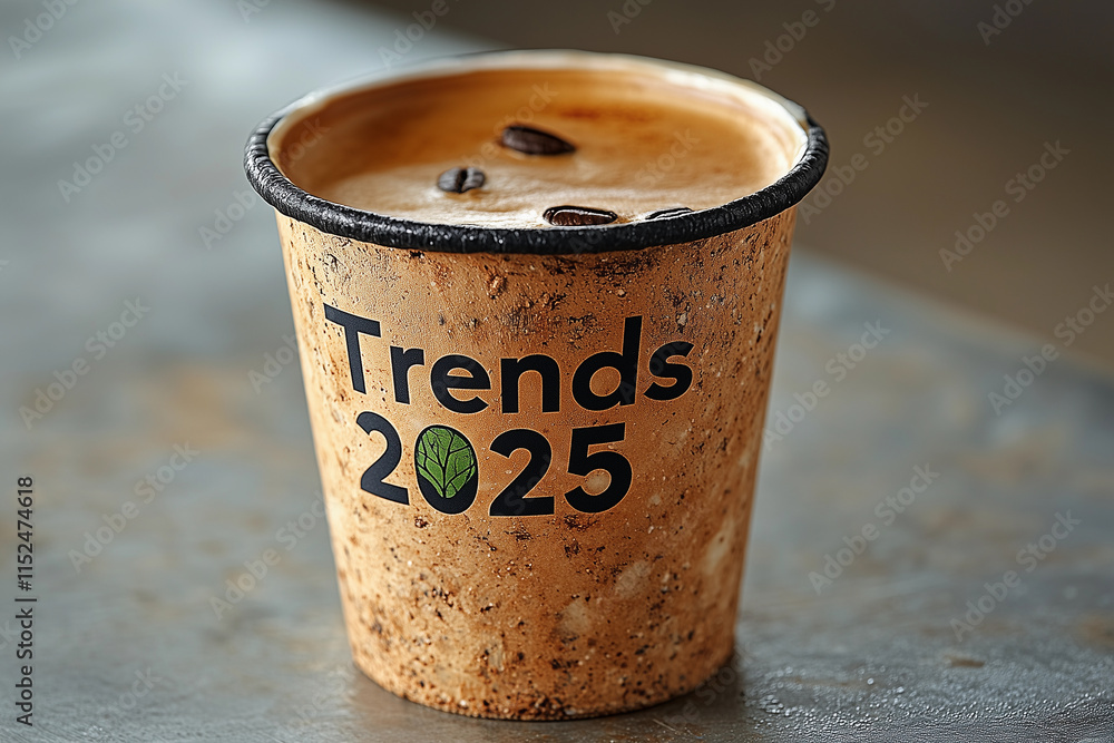 Biodegradable coffee cup showcasing trends in sustainable design for ...