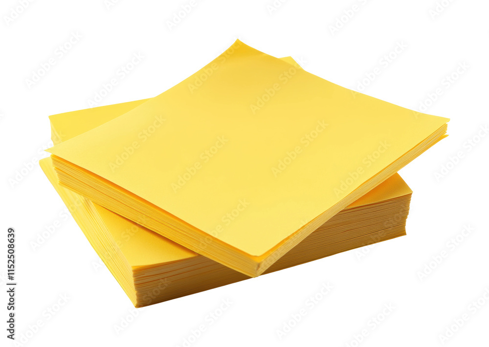 Yellow post-it notes stacked ready for notes, reminders, and ...