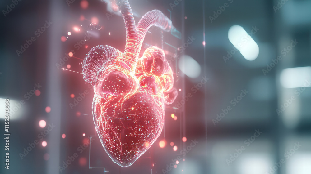Holographic medical x-ray of a magnified heart virtual reality ...