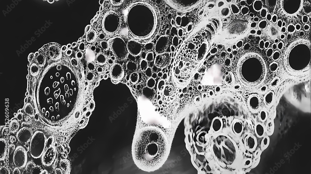 Vintage photo: prokaryotic cell structure, microscopic life, simple ...