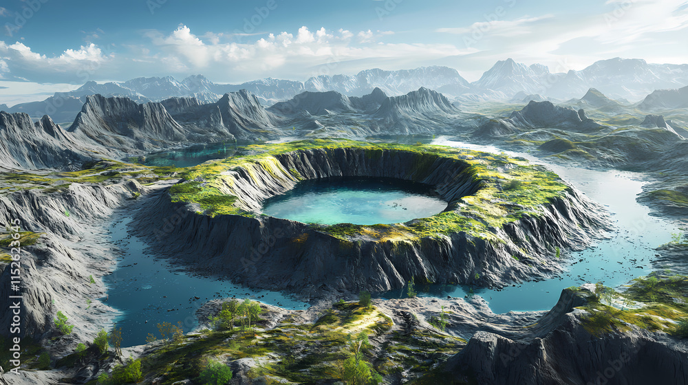 Archaean earth. illustration of the earth as it may have been in the archaean eon to billion ...