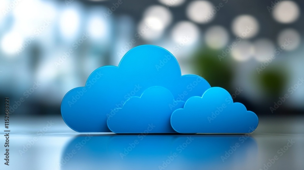 Cloud Icons with Diffused Lighting on Simplified Background Stock Photo ...