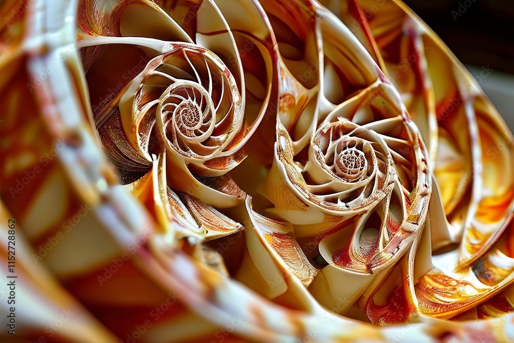 fibonacci shells spiraling through golden ratios Stock Photo | Adobe Stock