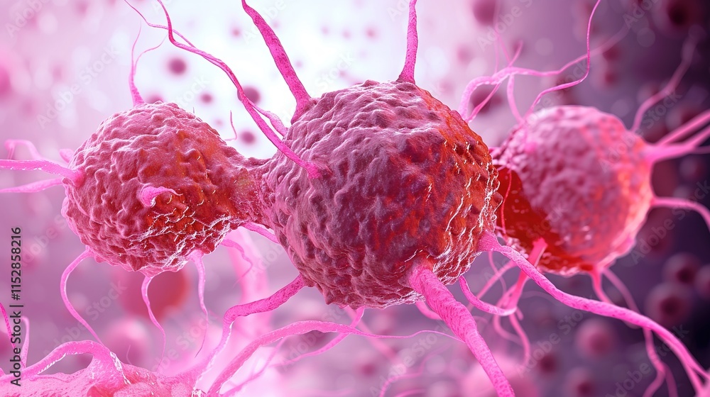 A visual representation of thyroid cancer, showing the abnormal growth ...