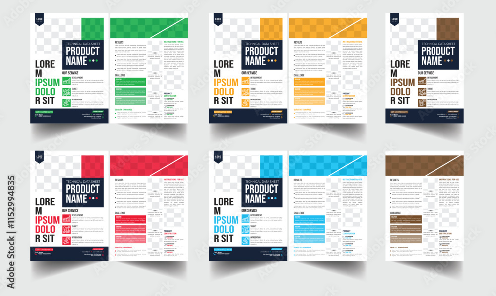 Image vectorielle Stock Technical Data Sheet layout template. Product ...