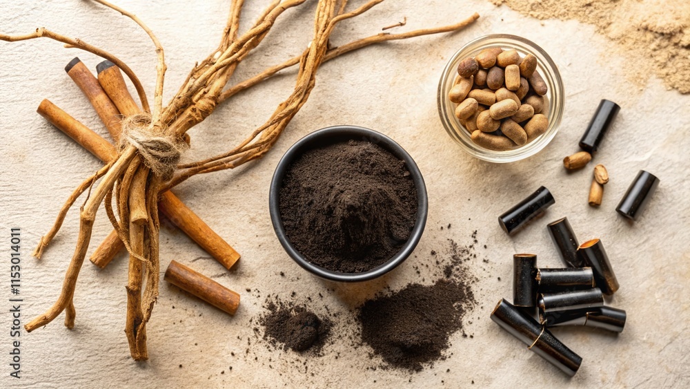 Ayurvedic Herbs: Organic Shilajit Powder, Ashwagandha Capsules & Roots ...