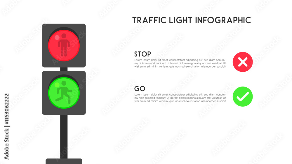 Pedestrian Traffic Light Infographic with Stop and Go Indicators for ...