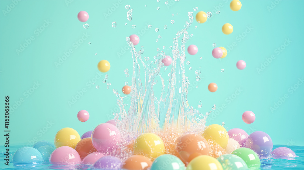 Cute pop Balloons background wallpaper Stock Illustration | Adobe Stock