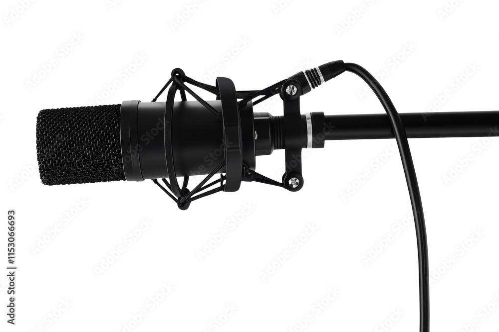 High-Quality PNG Professional studio podcast microphone on transparent ...