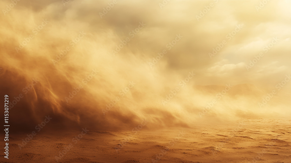 Desert sandstorm set, brown dusty clouds or dry sand flying with gust ...