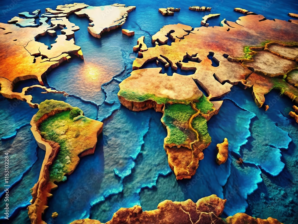 Earth's Tectonic Plates: A World Map Visualization of Lithospheric ...