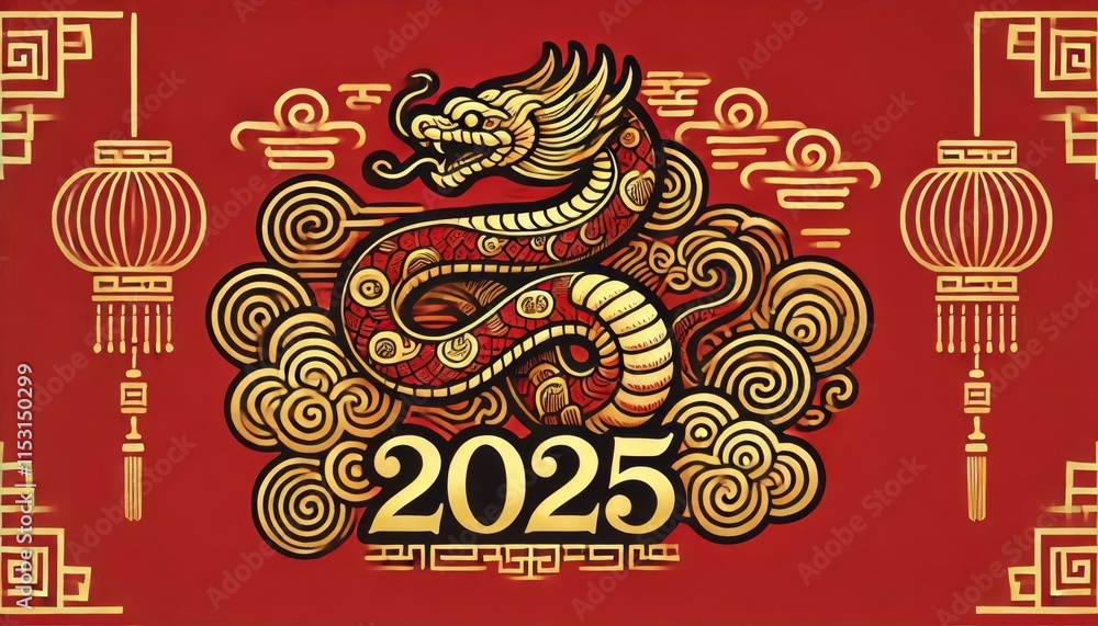Foto de Stock Chinese Zodiac Snake Sign 2025 - Year of the Snake ...