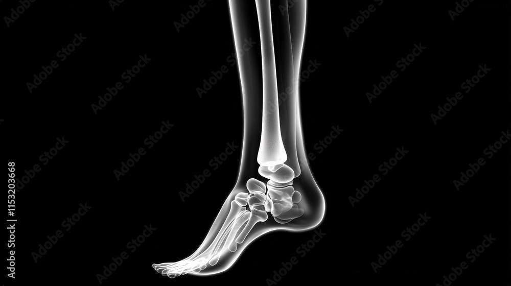X-ray showing alignment between tibia, fibula, and ankle joint Stock ...