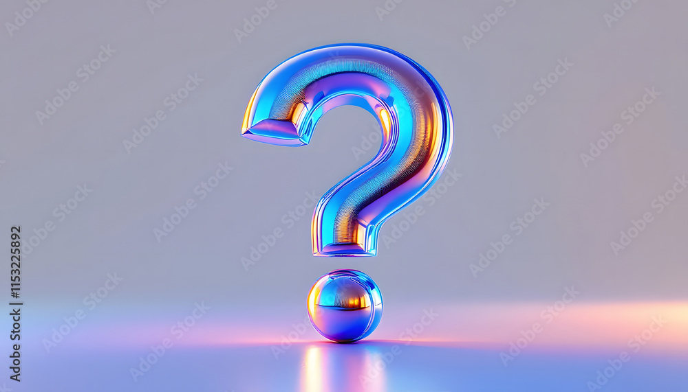 Blue 3D Question Mark, Symbol of Inquiry, Question Mark on Gradient ...