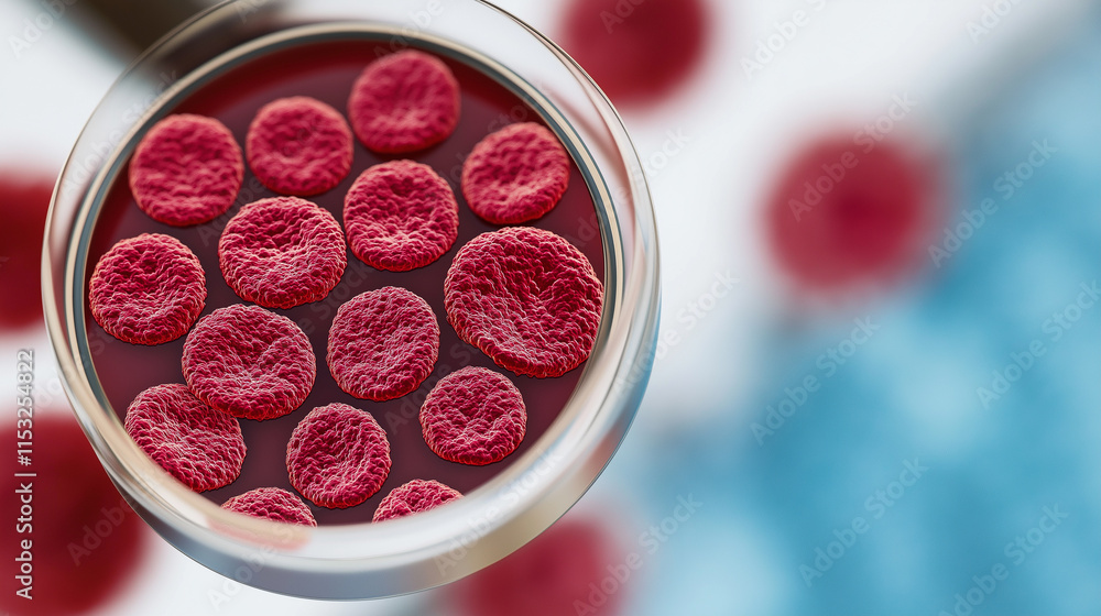 Iron deficiency anemia symptoms. Image of red blood cells impacted by ...