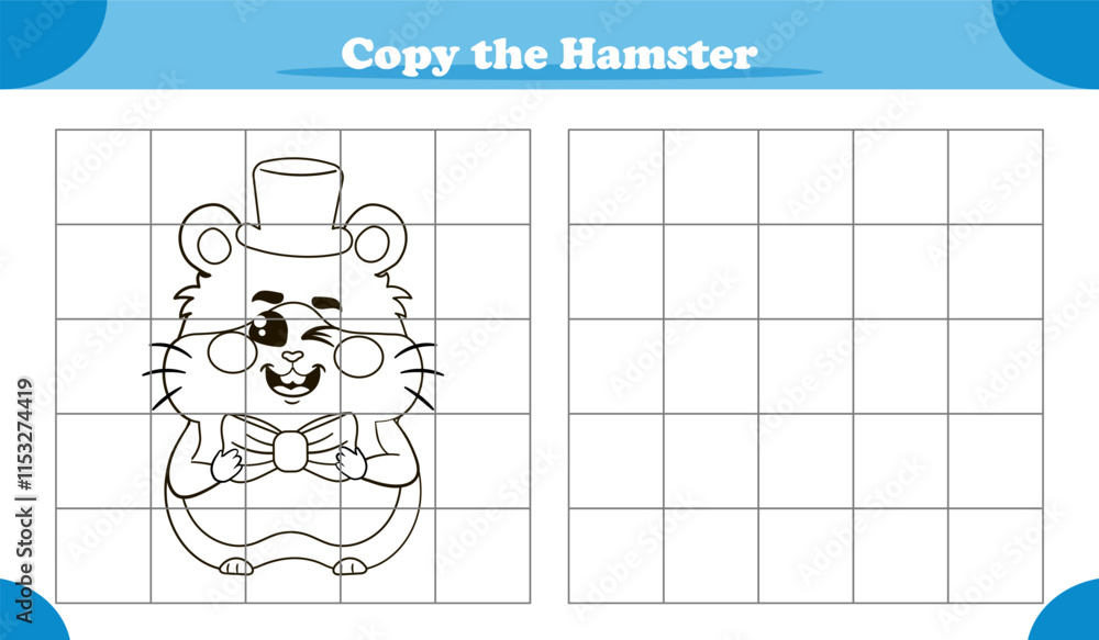 Educational copy the pattern activity game for kids featuring cute ...