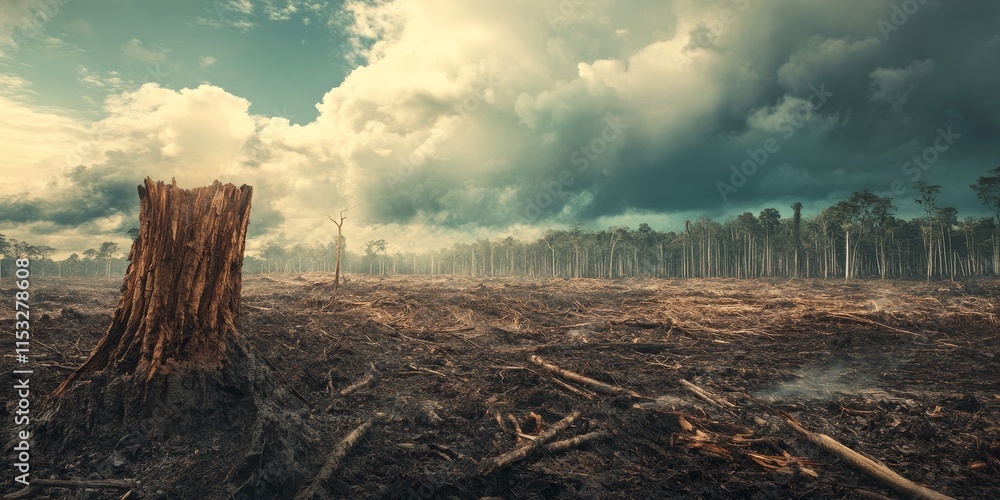 Deforestation in action, showcasing its stark and unsettling impact ...