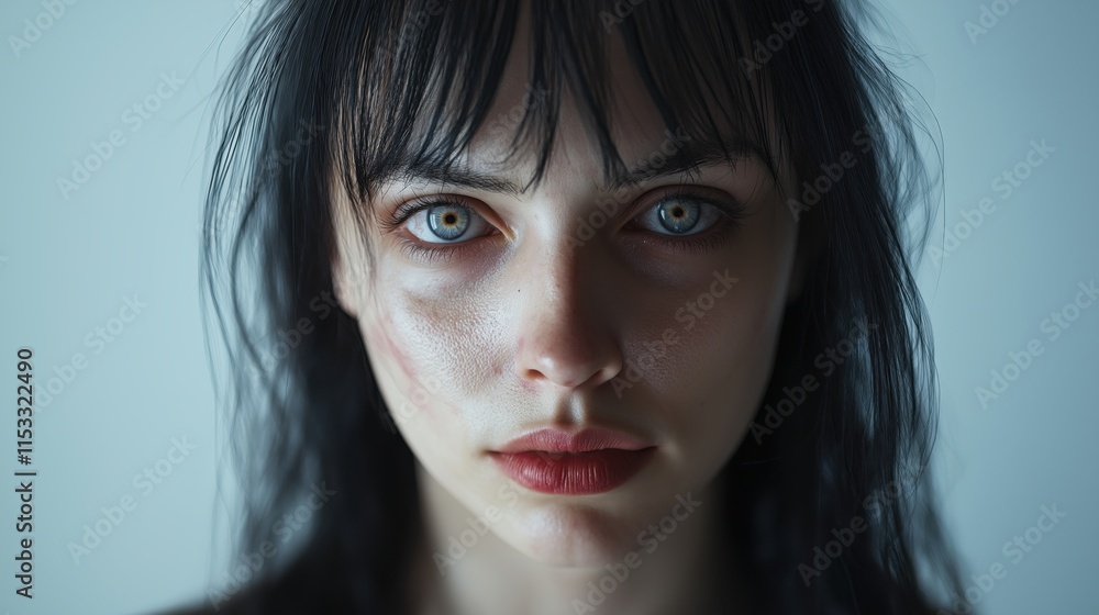 Ugly Woman. Acne Problem, Facial Health, Redness Inflammation, Skin ...