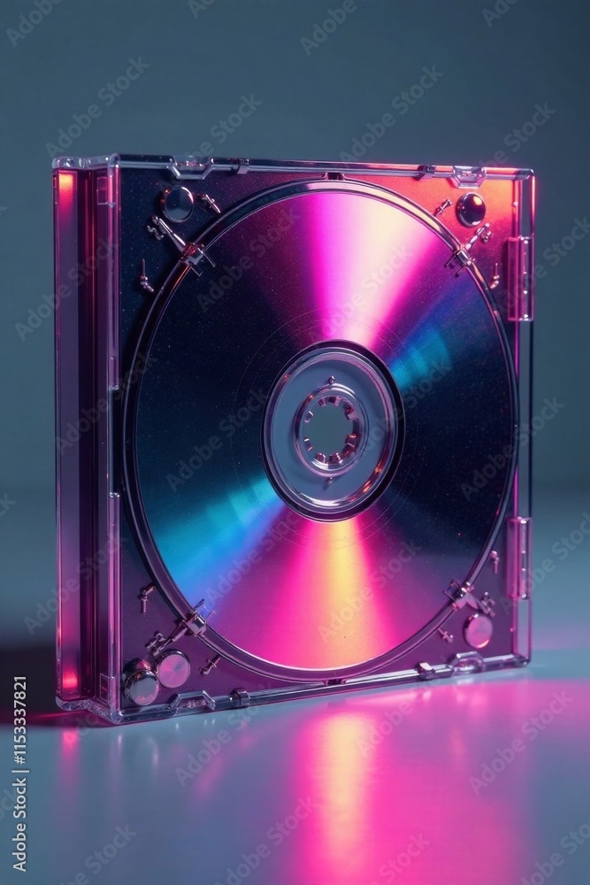 Modern CD case mockup with rounded edges and super jewel-like finish in ...