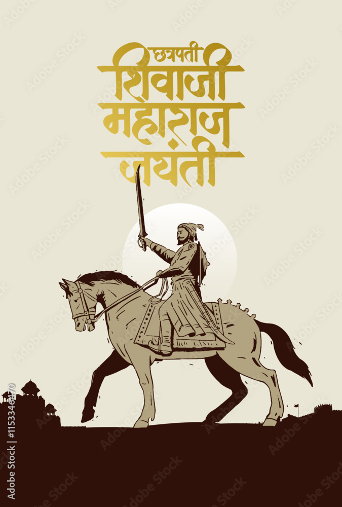 Chhatrapati Shivaji Maharaj hand drawn, sketch, vector illustration ...