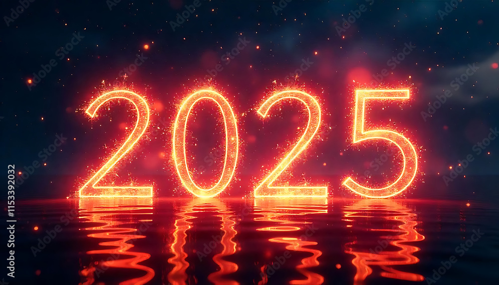 Stock-Illustration „Colorful fireworks display in the night sky forming ...