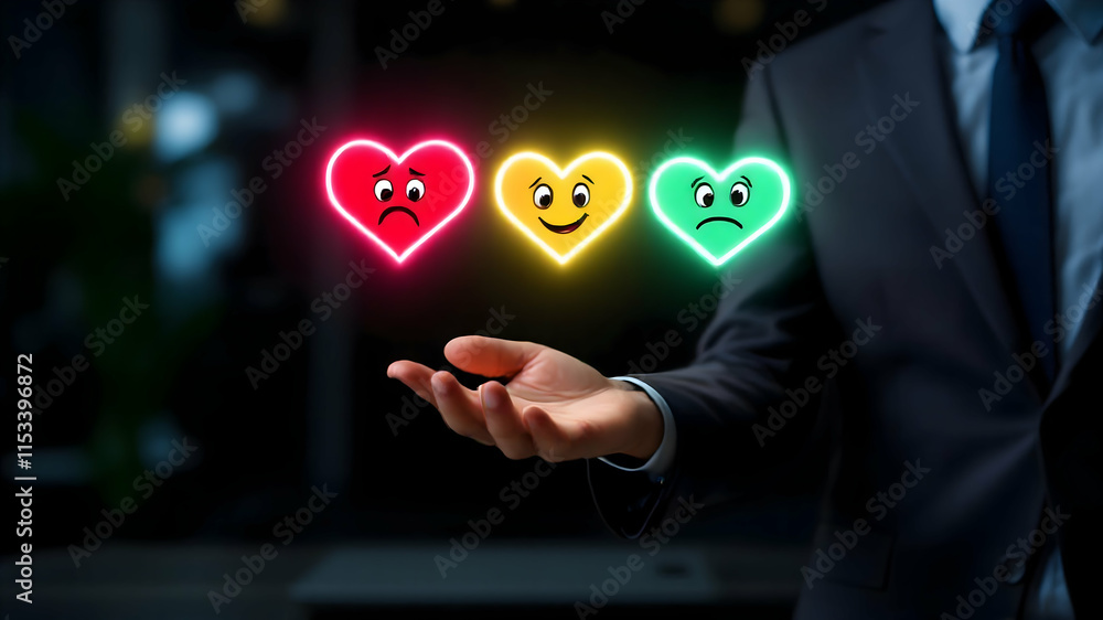Neon Customer Satisfaction . Glowing Feedback And Rating, Contemporary ...