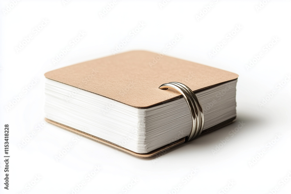 Compact set of blank flashcards bound with a metal ring, ideal for word ...