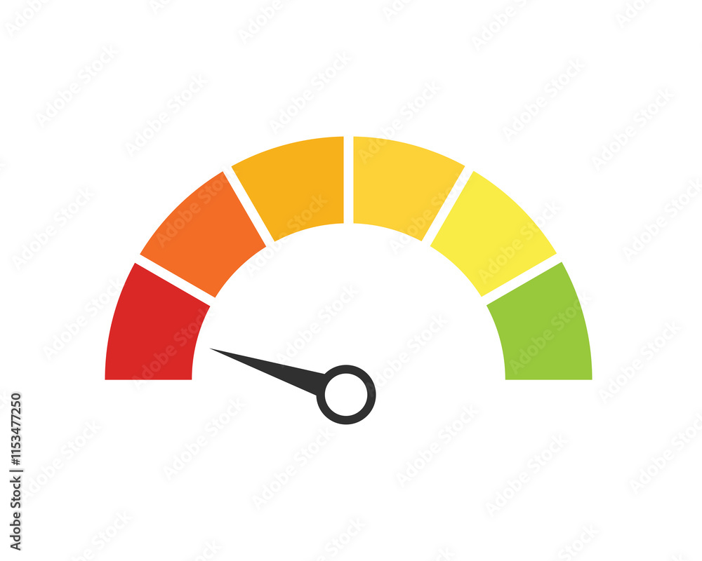 Score meter. Scale meter score level icon. Speedometer gauge indicator ...