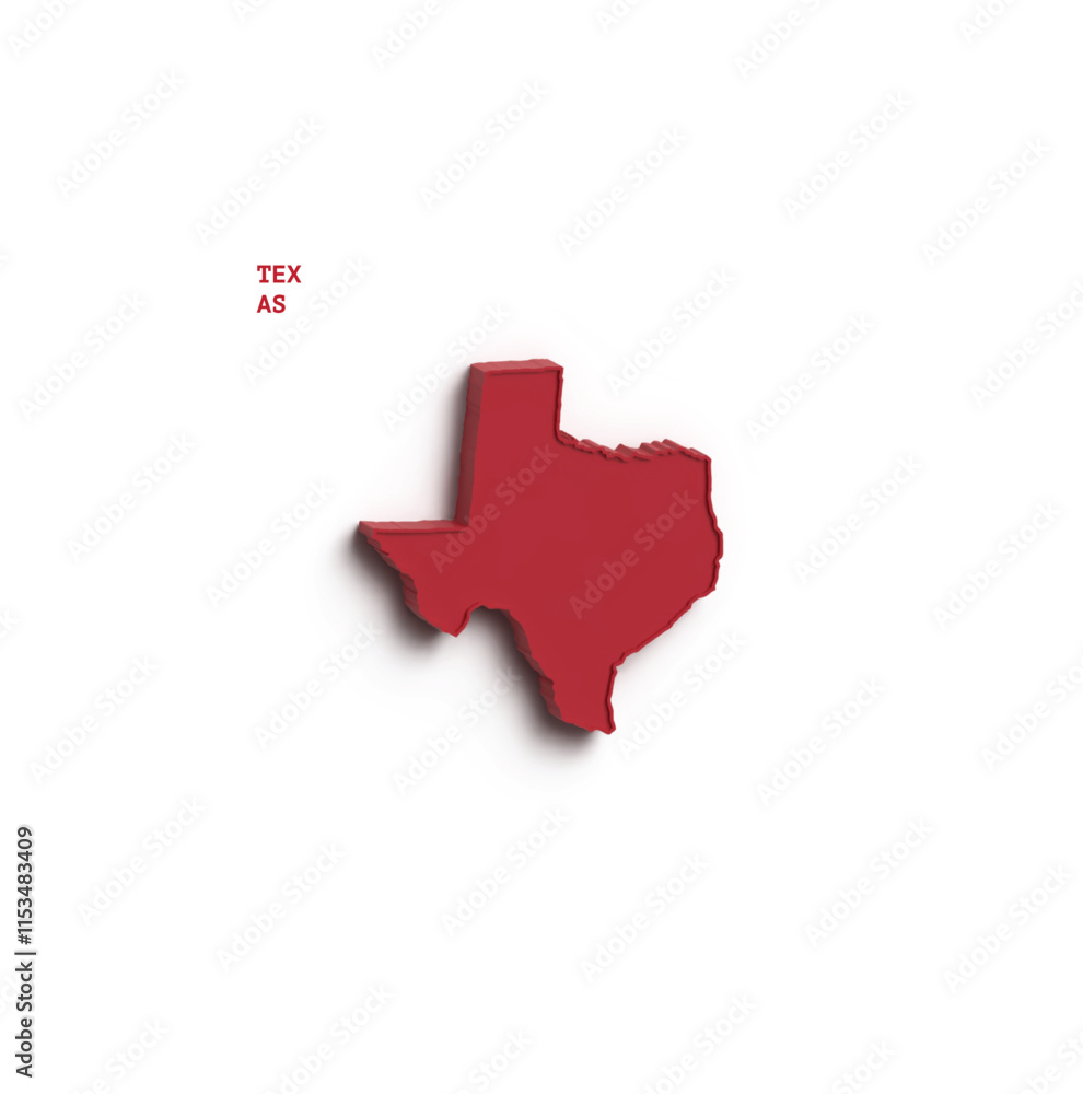 3D Texas map in vector format. Vector illustration map for website ...