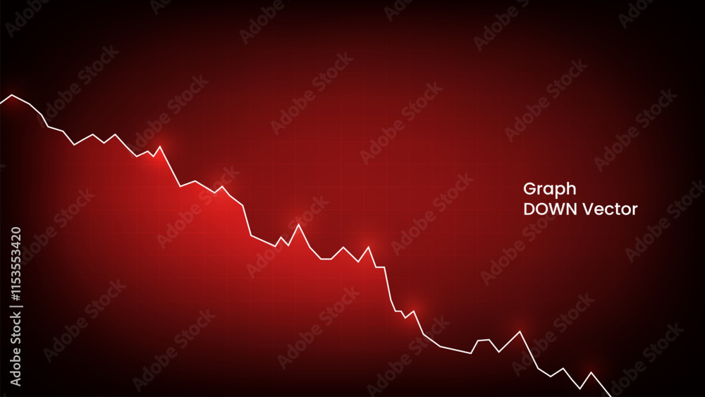 Stock Market Crash Illustration with Decreasing Graph Going Down ...